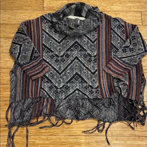 Free People | Sweaters | Cozy Weatern Wool Blend Cowl Neck Cottagecore ...